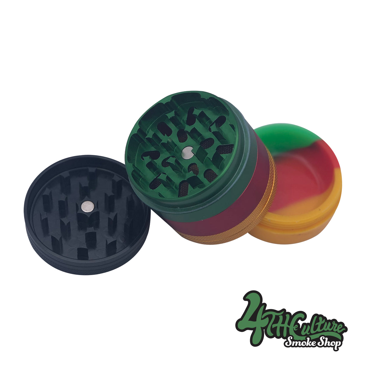 Rasta Grinder with Wax Compartment – 4 The Culture Smoke Shop